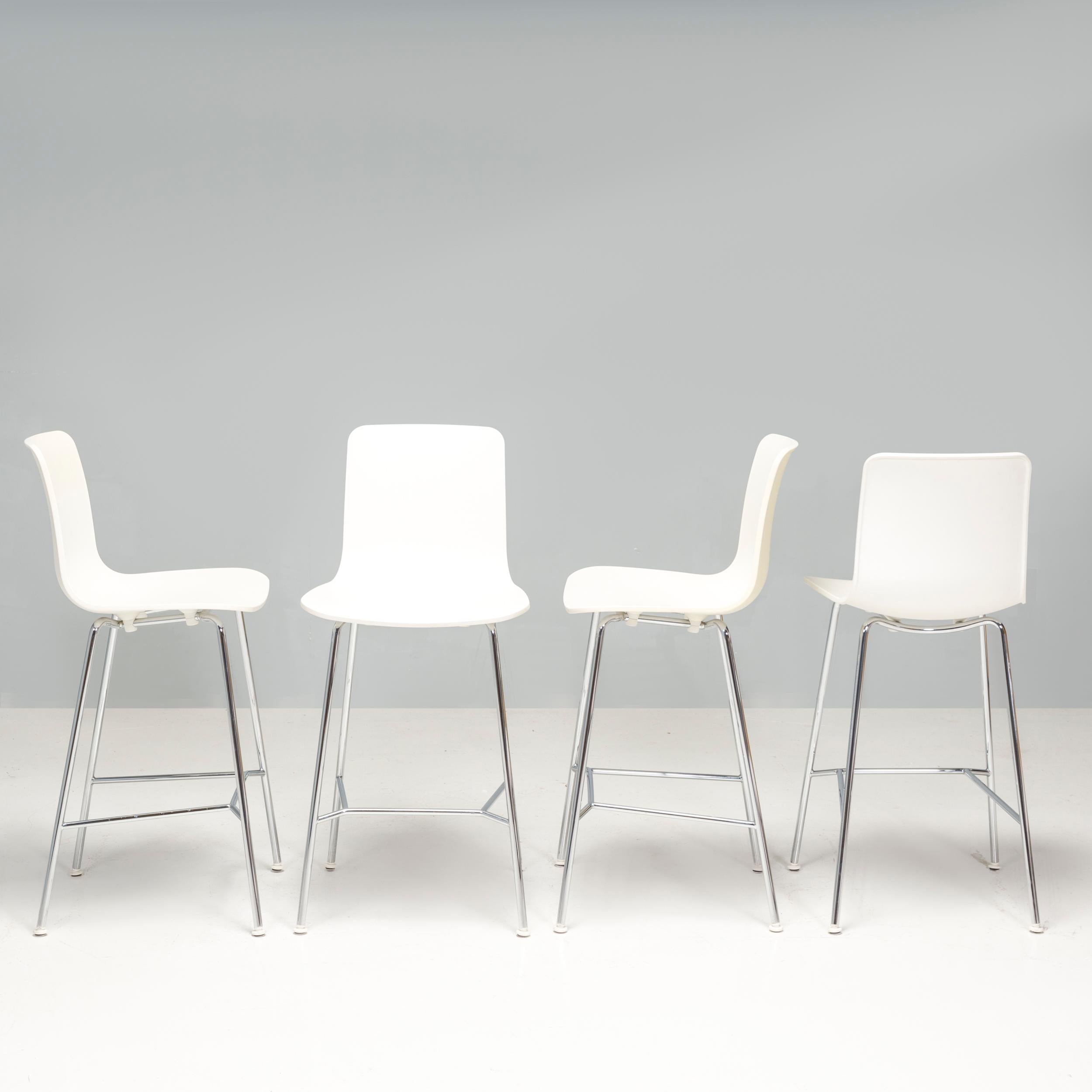 Jasper Morrison for Vitra White HAL RE Medium Bar Stools, 2013, Set of ...