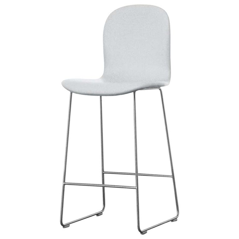 Jasper Morrison Tate Stool Upholstered in White Leather for Cappellini ...