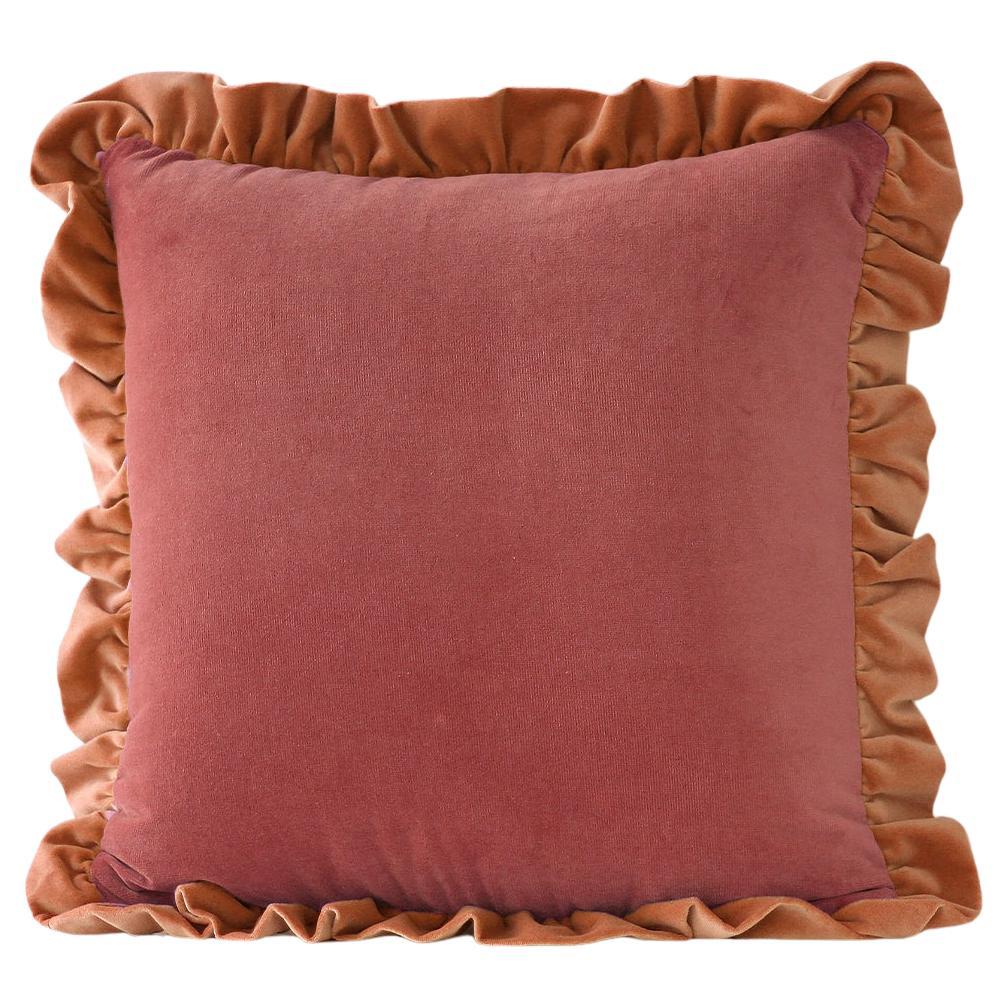 Jasper Rose and Camel Ruffled - Set of 2 Velvet Deluxe Handmade ...