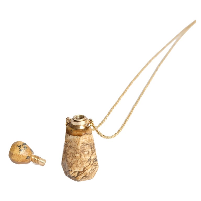 Jasper Scent Pouch Necklace For Sale at 1stDibs
