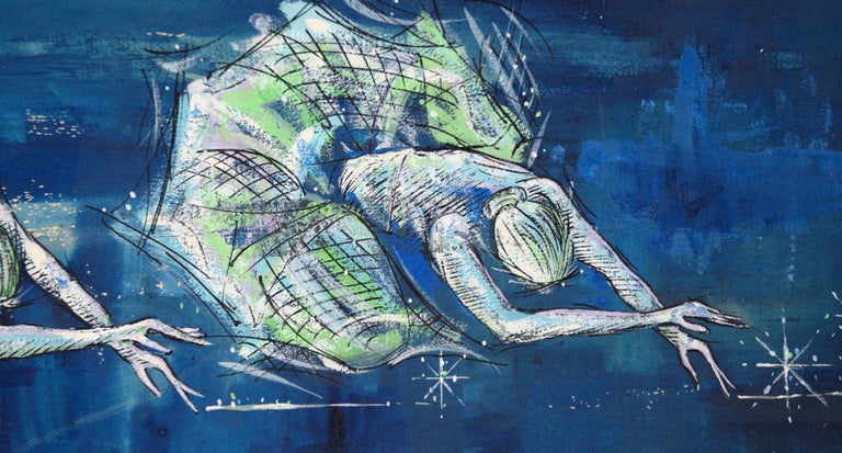 Jassen Marek - Two Ballerinas - Oil and Ink on Cardstock For Sale at ...