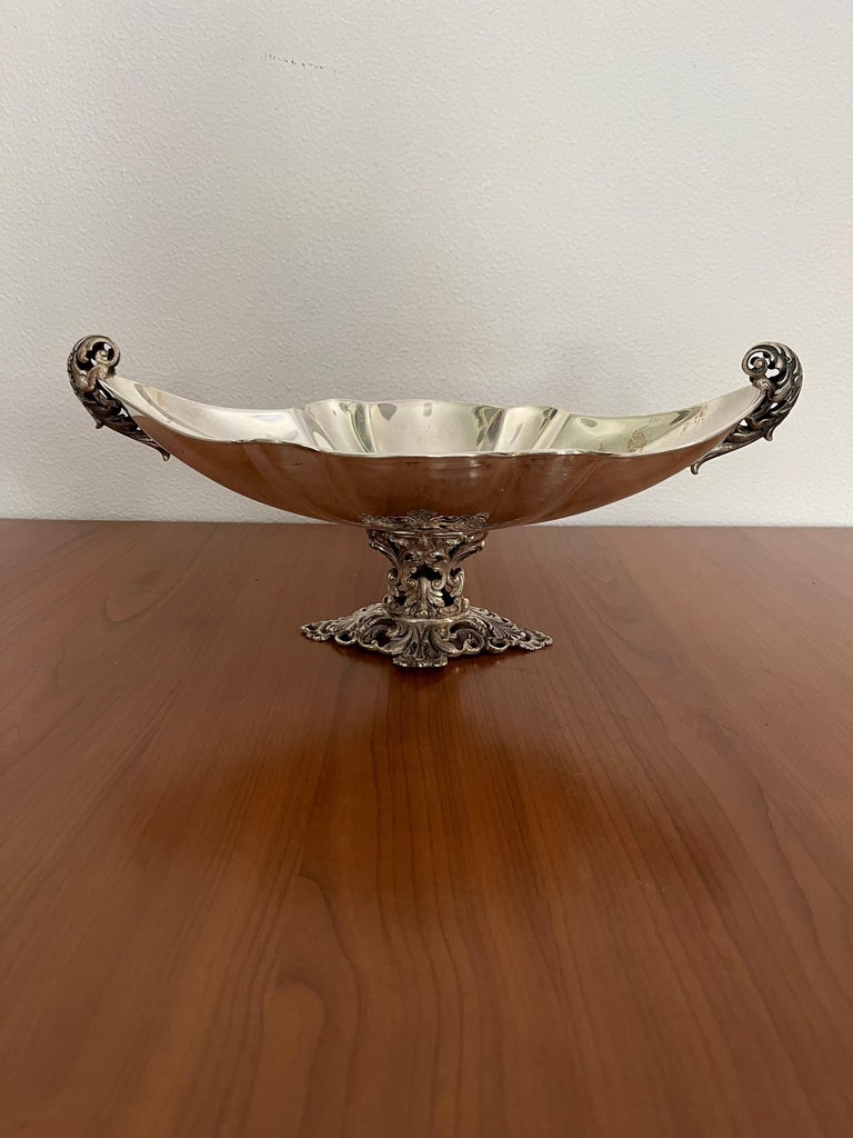 Jatta Centerpiece in 800 Silver, Handmade, Italy, 1980 For Sale at 1stDibs