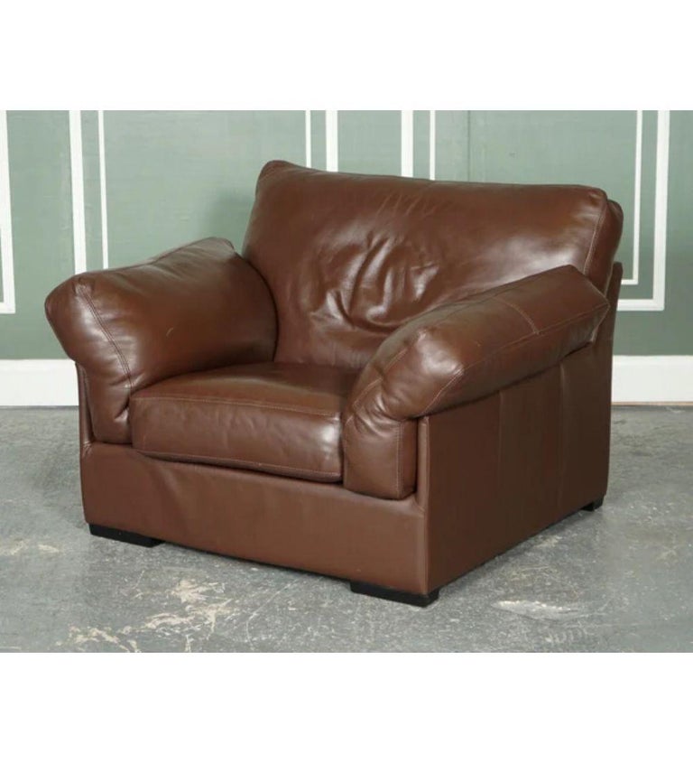 Java Brown Leather Armchair Part of Suite by John Lewis For Sale at 1stDibs