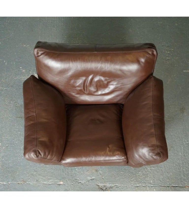 Java Brown Leather Armchair Part of Suite by John Lewis For Sale at 1stDibs