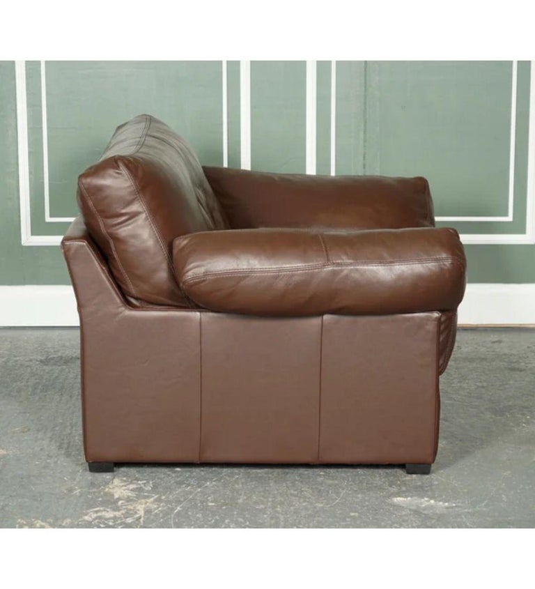 Java Brown Leather Armchair Part of Suite by John Lewis For Sale at 1stDibs