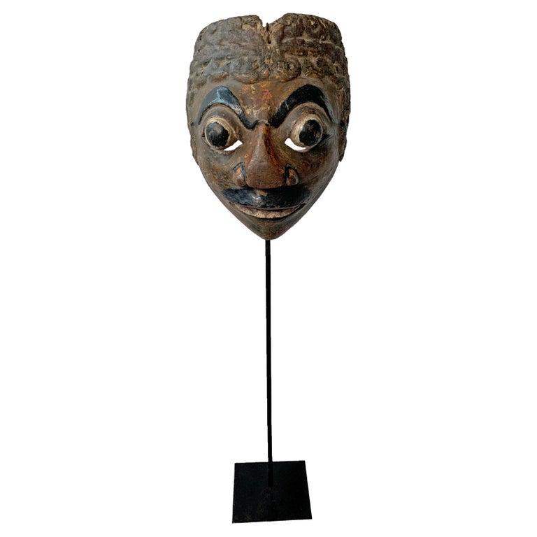 Javanese Hand-Crafted Wayang Topeng Theatre Mask, Indonesia, Early 20th ...