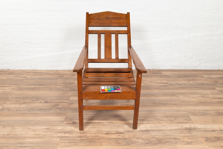 Javanese Vintage Dutch Colonial Plantation Wooden Lounge Chair with ...