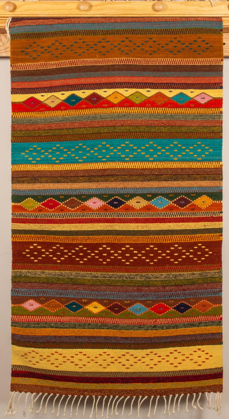 Javier Vicente - Rain and Mountains, Handwoven Zapotec Wool Rug with ...