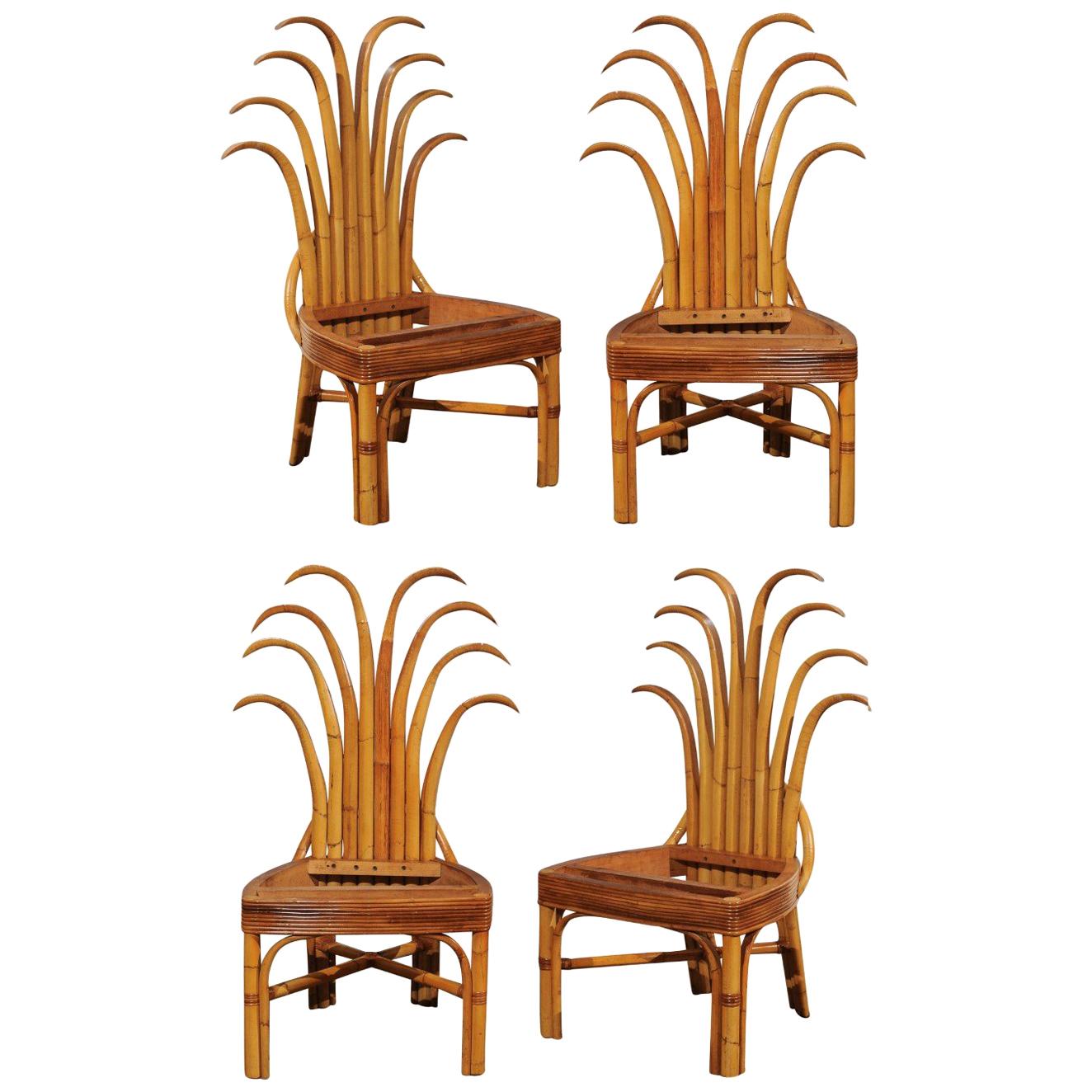 Jaw-Dropping Unique Pair of Custom-Made Palm Frond Chairs, circa 1950 ...