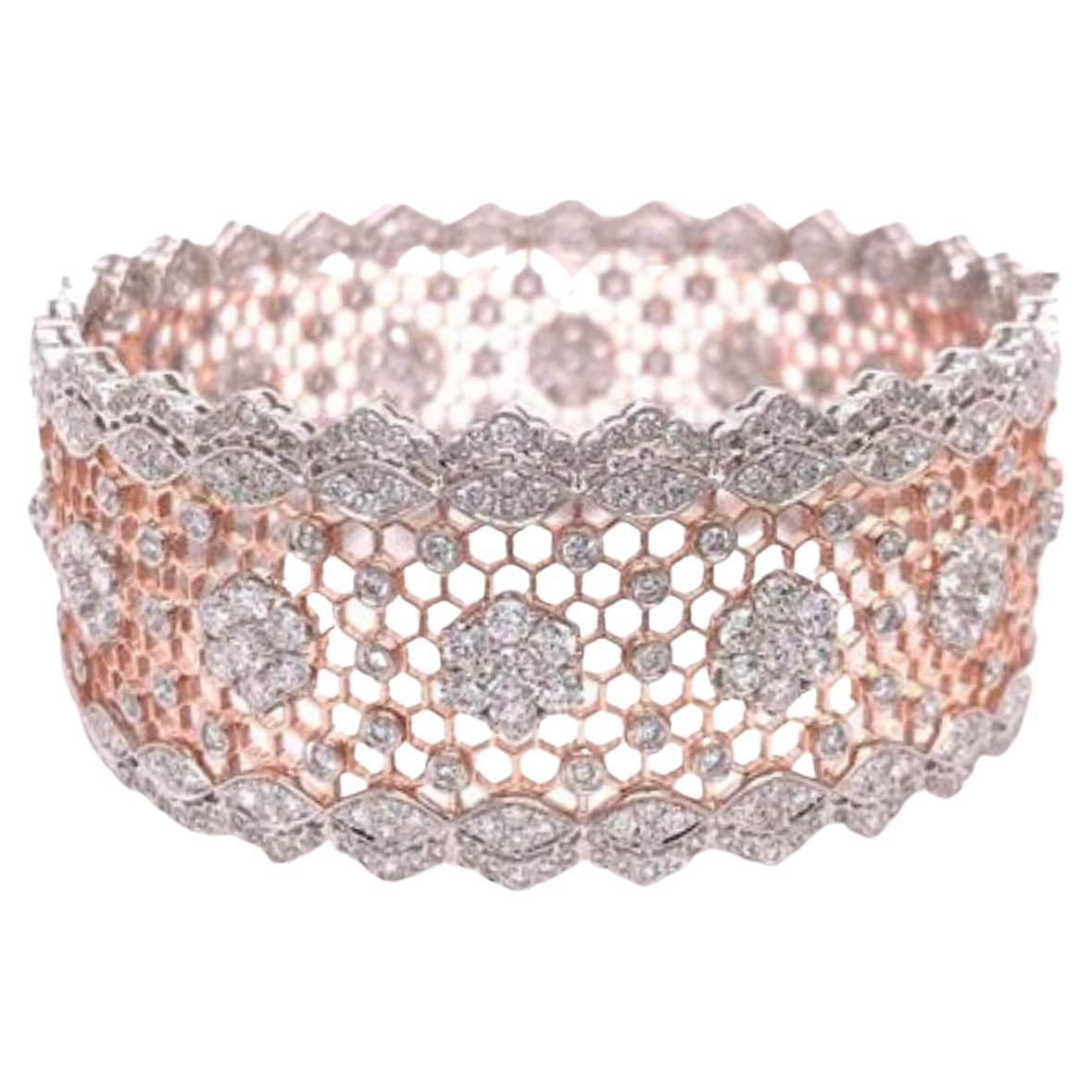 Sabbadini 18K Yellow White Two-Tone Gold Diamond Twisted Style Bangle ...