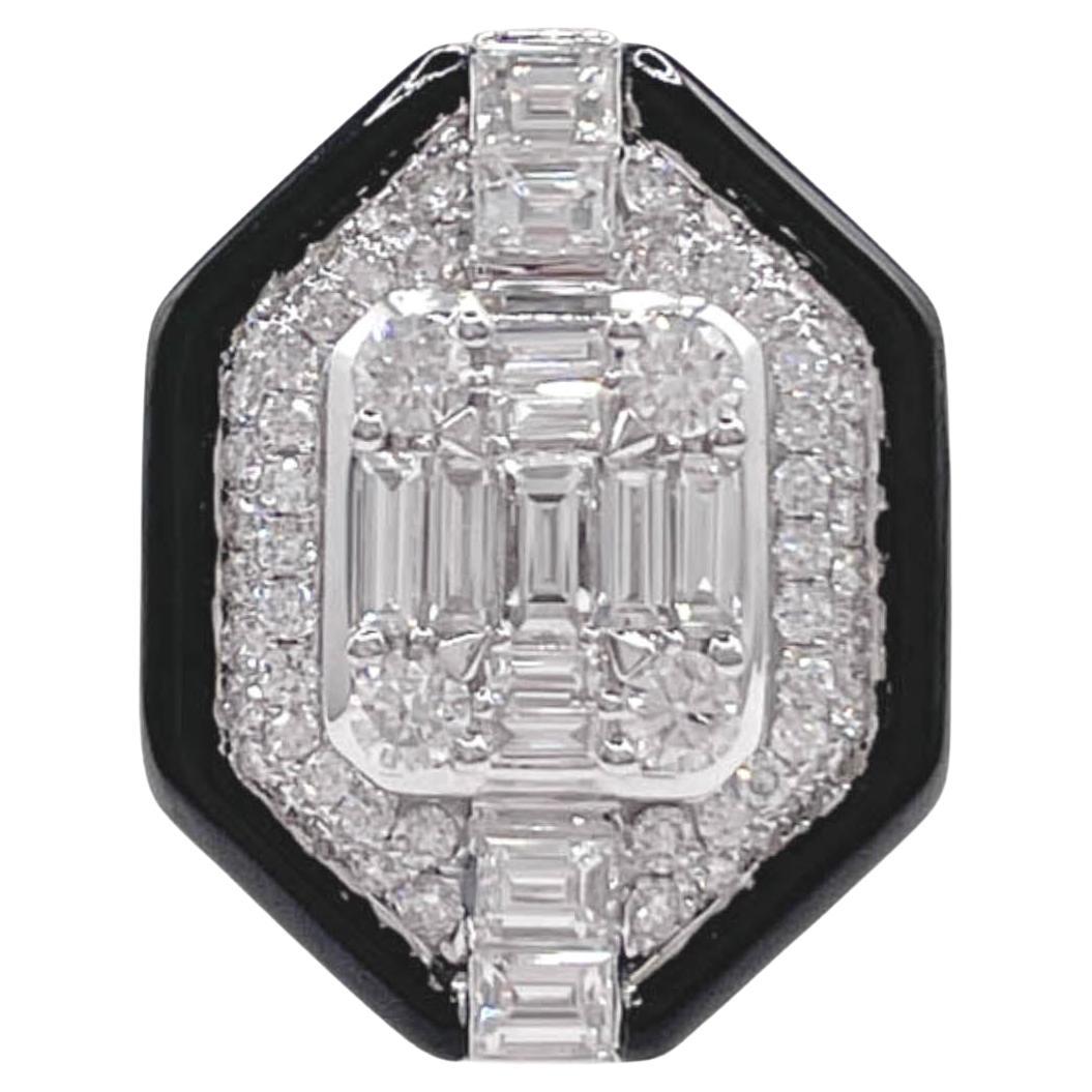 18K White Gold Quartz Diamond Melting Ice Cap Cocktail Ring For Sale at ...
