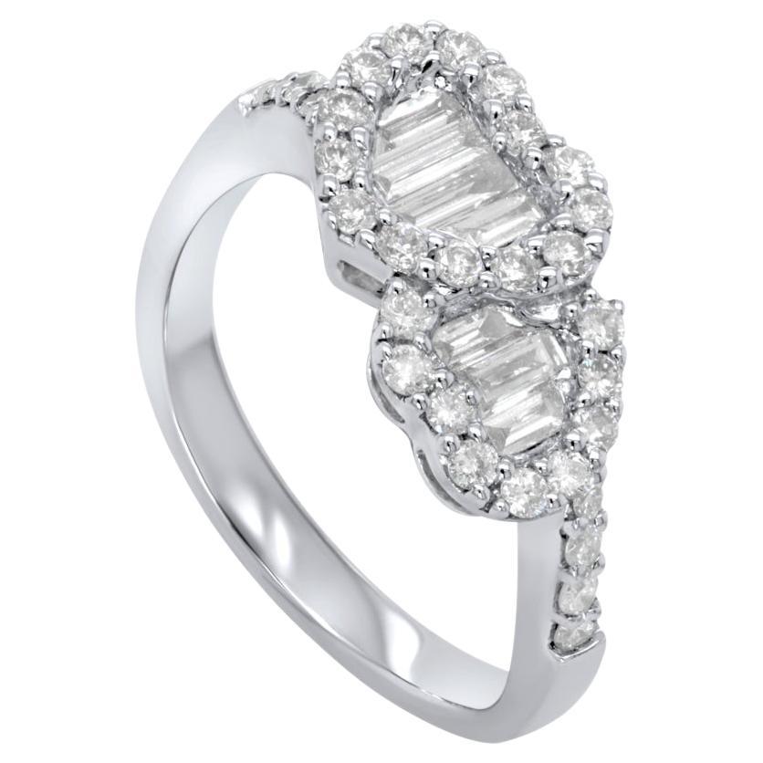 Jay Feder 18k White Gold Oval Sapphire Diamond Cluster Engagement ...