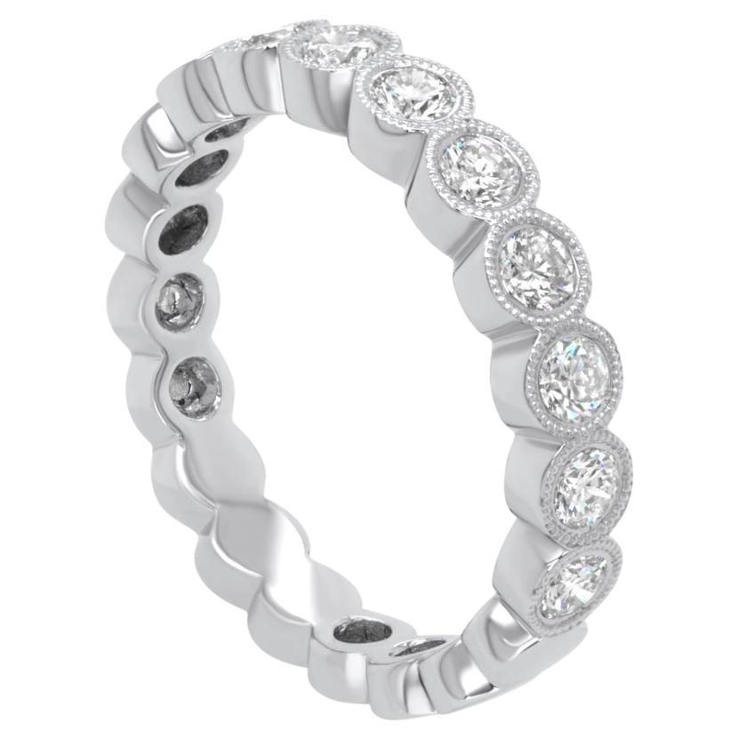 Bezel Marquise Minimalist Diamond Ring 18K Yellow Gold Band and White ...