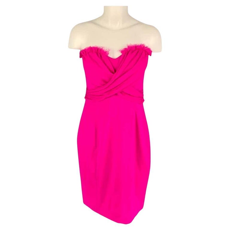 Jay Godfrey Pink Silk Strapless Mini Dress For Sale at 1stDibs