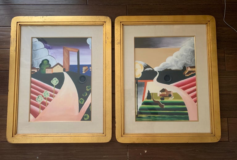 Jay Spectre Collection Custom Order Pair of Modern Art Paintings, 1980s ...