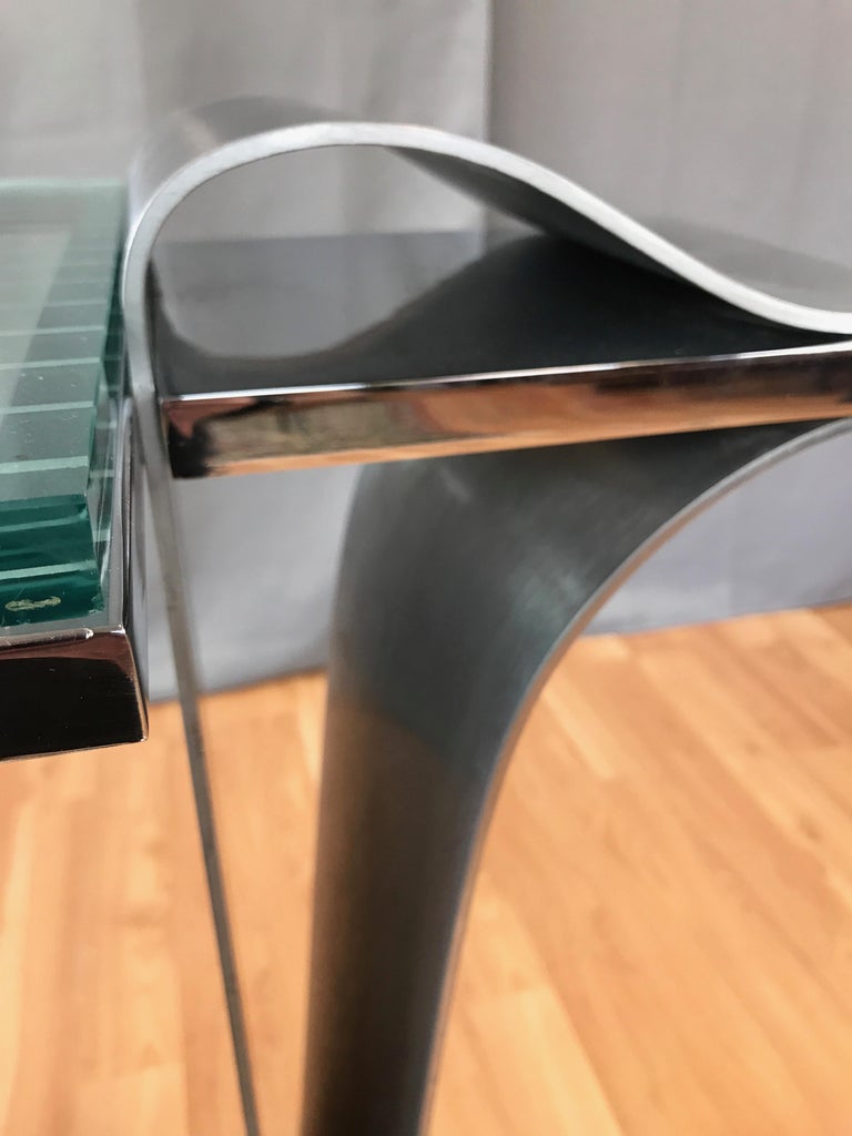 Jay Spectre for Century Furniture Polished and Brushed Steel Console ...