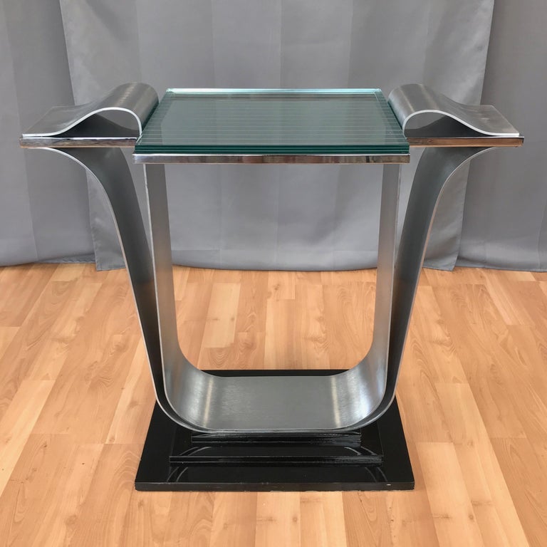 Jay Spectre for Century Furniture Polished and Brushed Steel Console ...