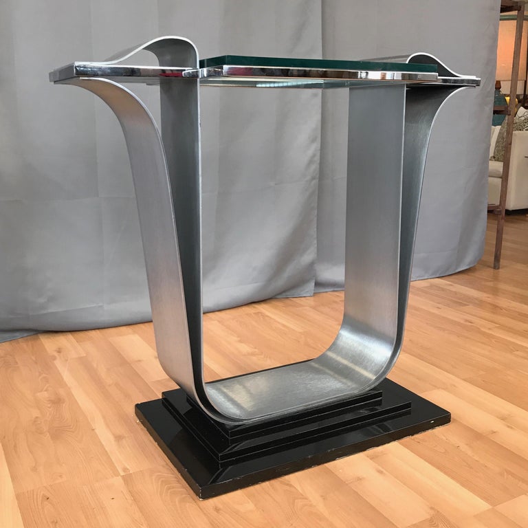 Jay Spectre for Century Furniture Polished and Brushed Steel Console ...