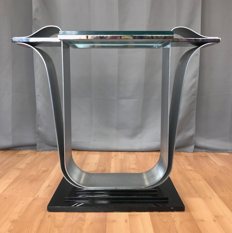 Jay Spectre for Century Furniture Polished and Brushed Steel Console ...