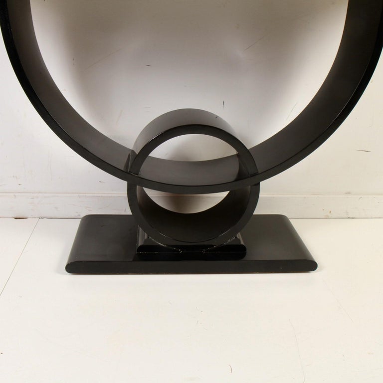 Jay Spectre Gold Leaf and Ebony Art Deco Console Table at 1stDibs