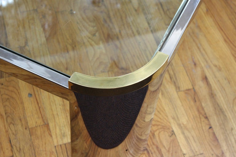 Jay Spectre Modernist Coffee Table with Triangular Frame at 1stDibs