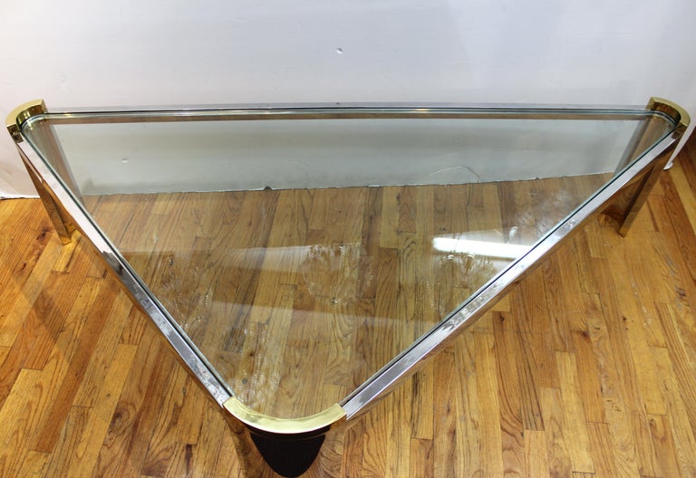 Jay Spectre Modernist Coffee Table with Triangular Frame at 1stDibs