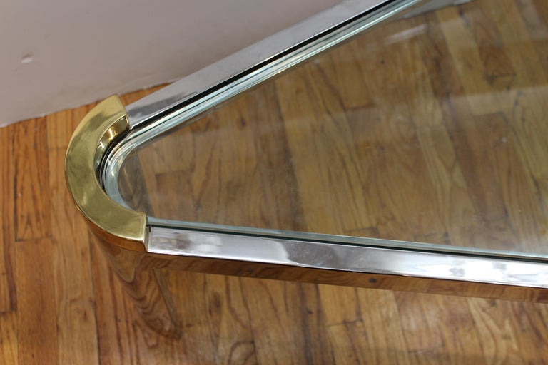 Jay Spectre Modernist Coffee Table with Triangular Frame at 1stDibs