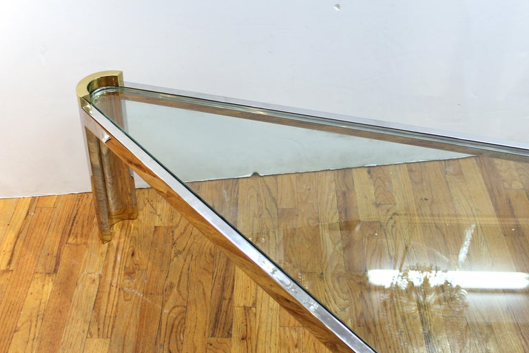 Jay Spectre Modernist Coffee Table with Triangular Frame at 1stDibs