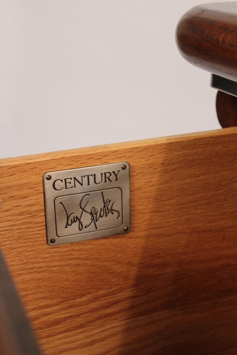 Jay Spectre Modernist Walnut and Brushed Stainless Nightstands at 1stDibs