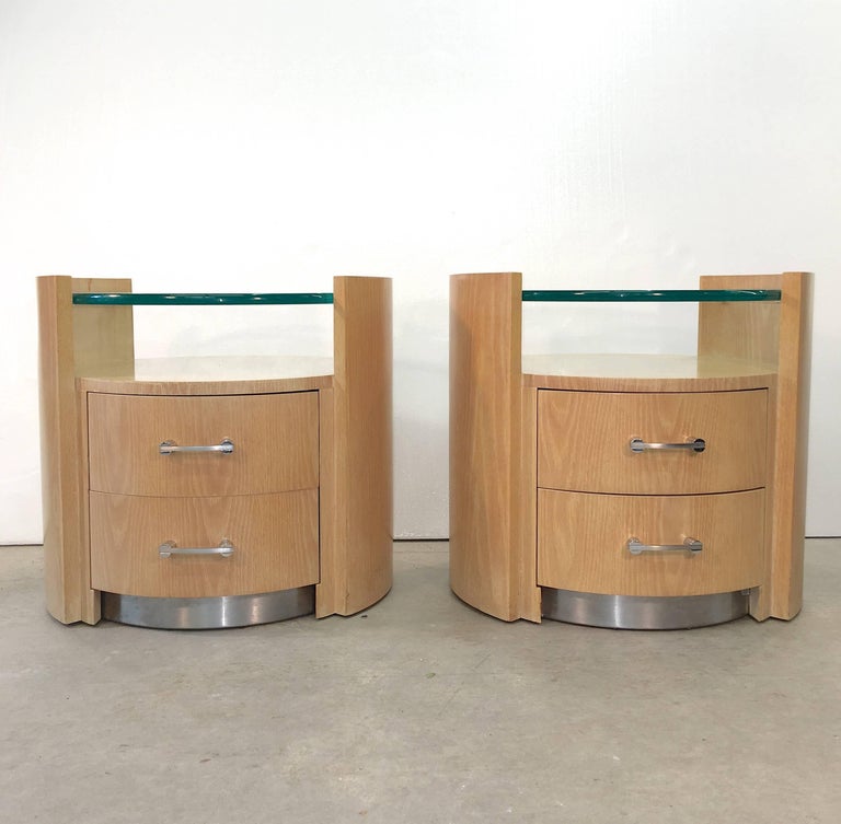 Jay Spectre Pair of Eclipse Nightstands for Century at 1stDibs