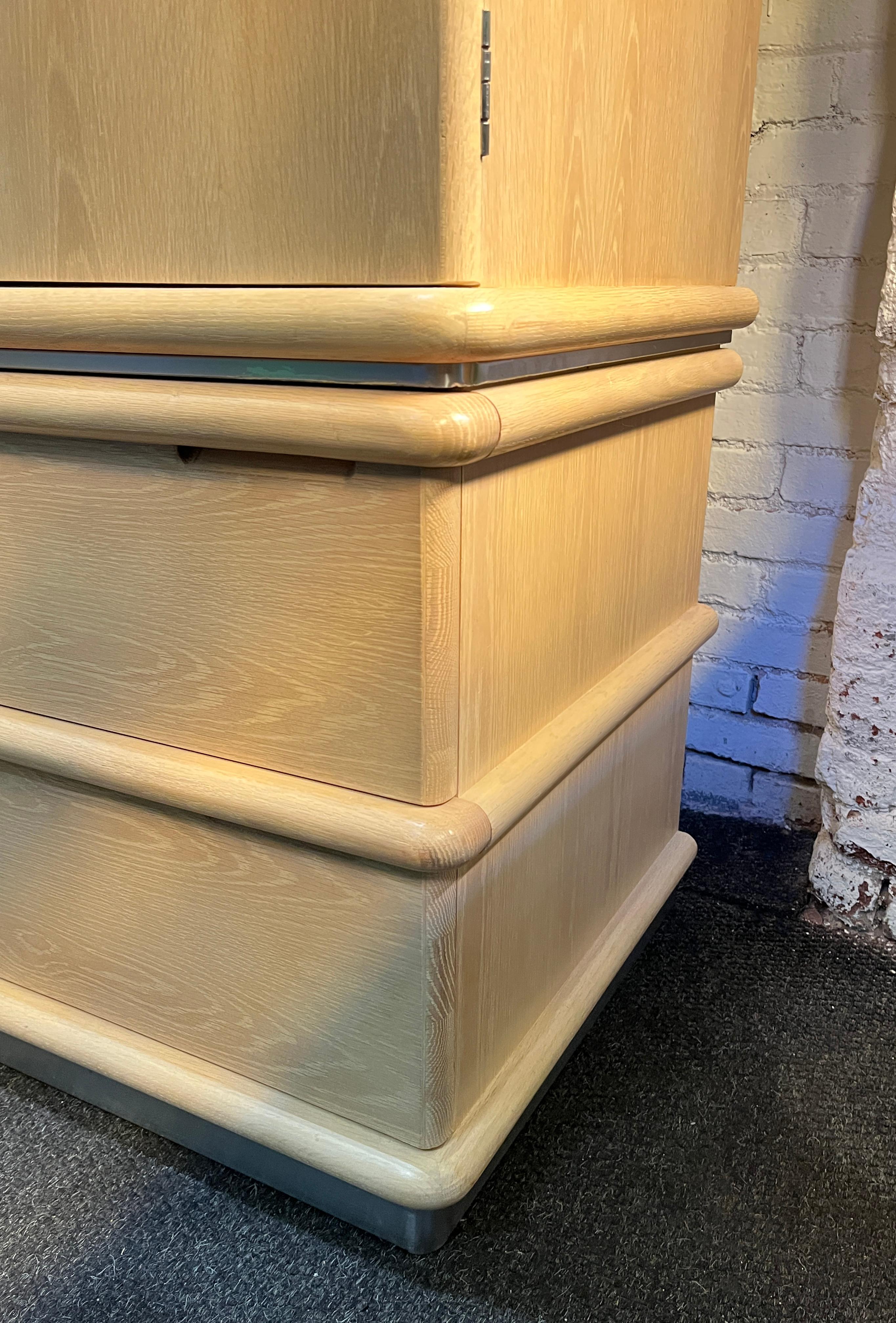 Jay Spectre Tall Ribbed Armoire, 1980s (Signed) For Sale at 1stDibs