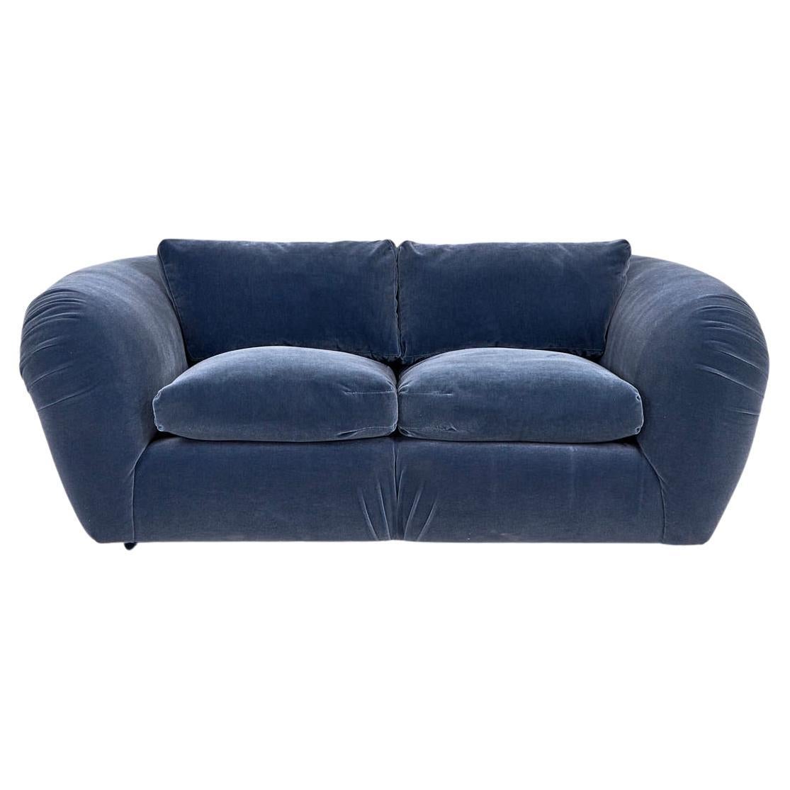 Jay Spectre Sofa Navy Blue Mohair, 1990 For Sale at 1stDibs