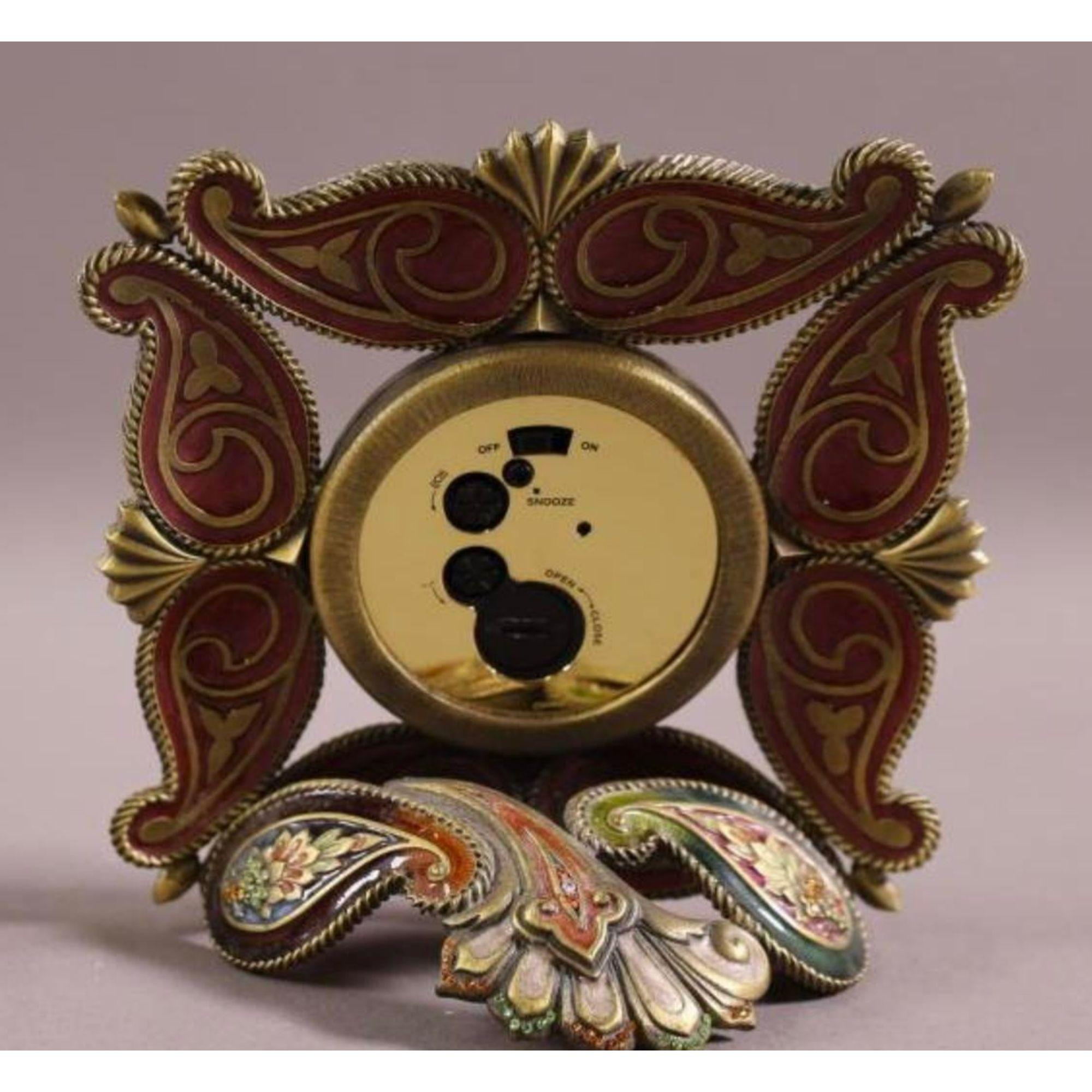 Jay Strongwater Swarovski Crystal Enamel Clock at 1stDibs | swarovski ...