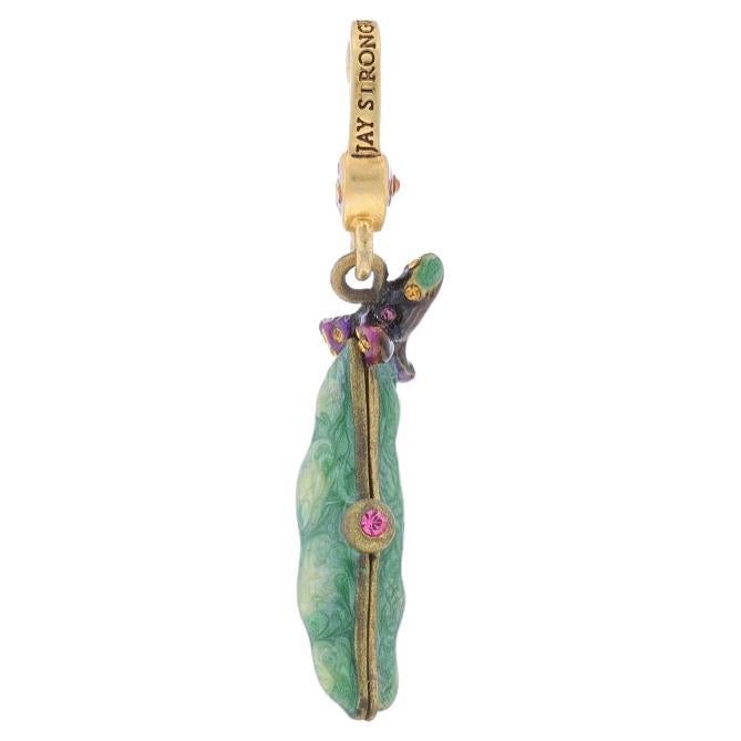 Jay Strongwater Two Peas in a Pod Dangle Charm - Gold Toned Opens ...