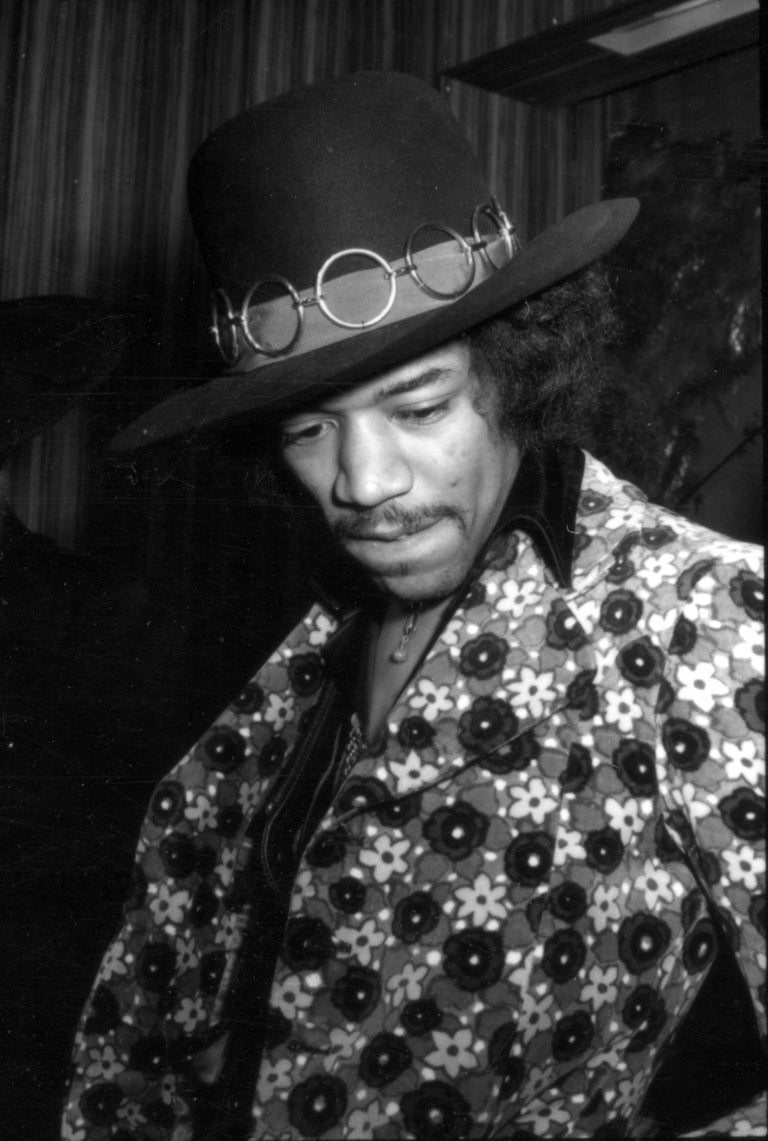 Jay Thompson - Candid Jimi Hendrix Backstage Fine Art Print For Sale at ...
