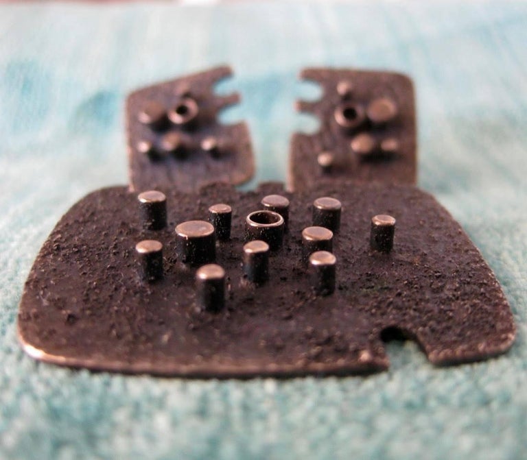 Jay Tuttle Sterling Silver Modernist Earrings and Brooch For Sale at ...