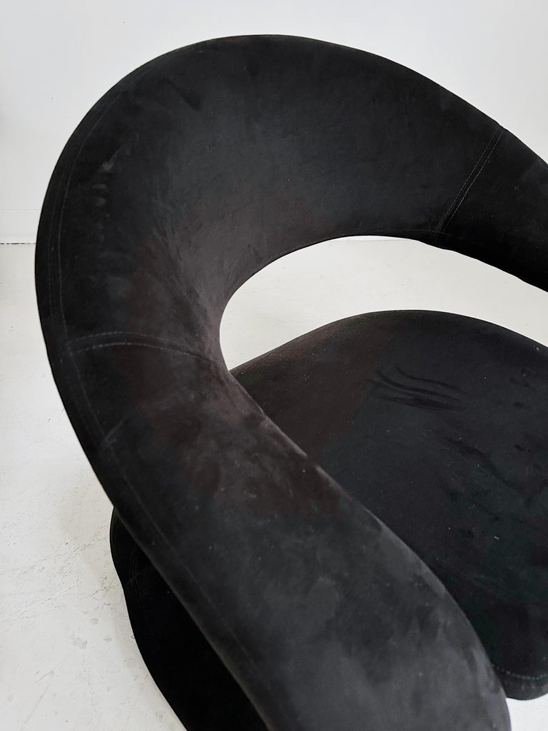 Jaymar Black Velour Tongue Chair at 1stDibs
