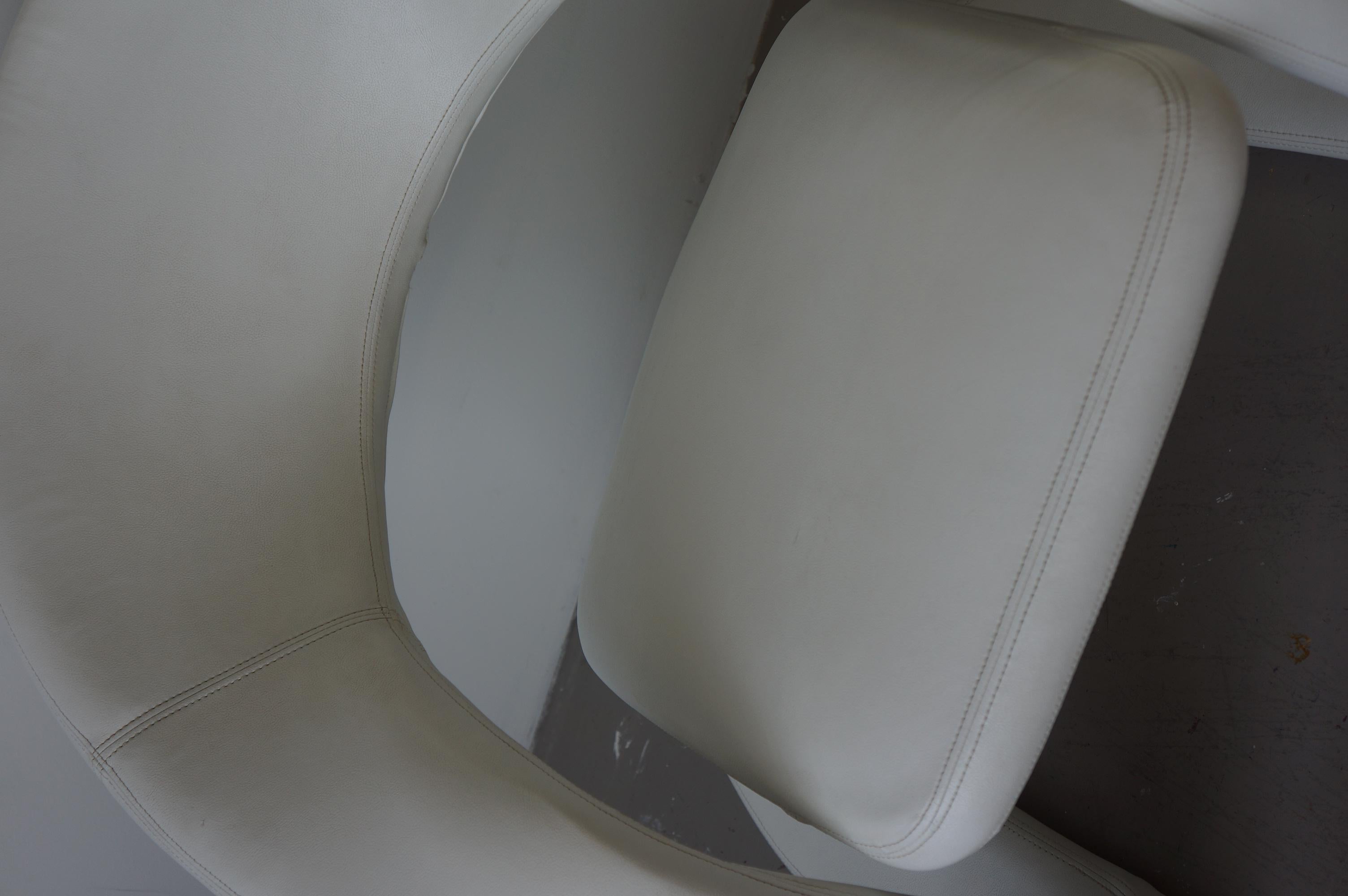 Jaymar sculptural lounge chair in white faux leather For Sale at 1stDibs