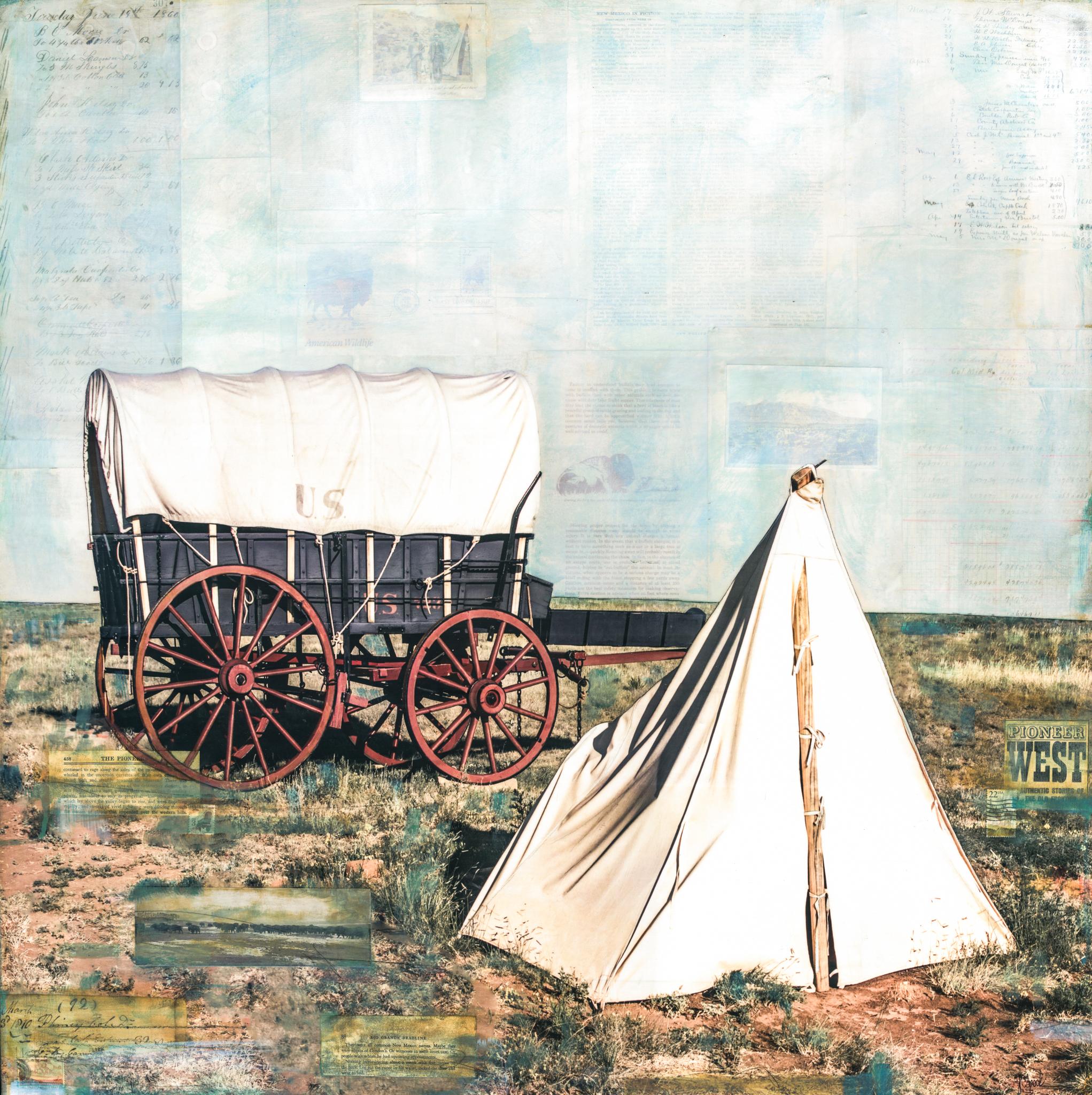 JC Spock - "Five Bins" Mixed Media Painting For Sale at 1stDibs