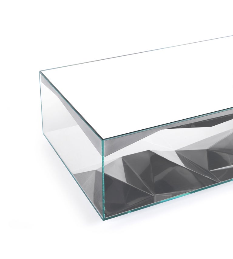 21st Century Dolmlod ‘Rectangular’ Central Table in Glass and Mirror by ...