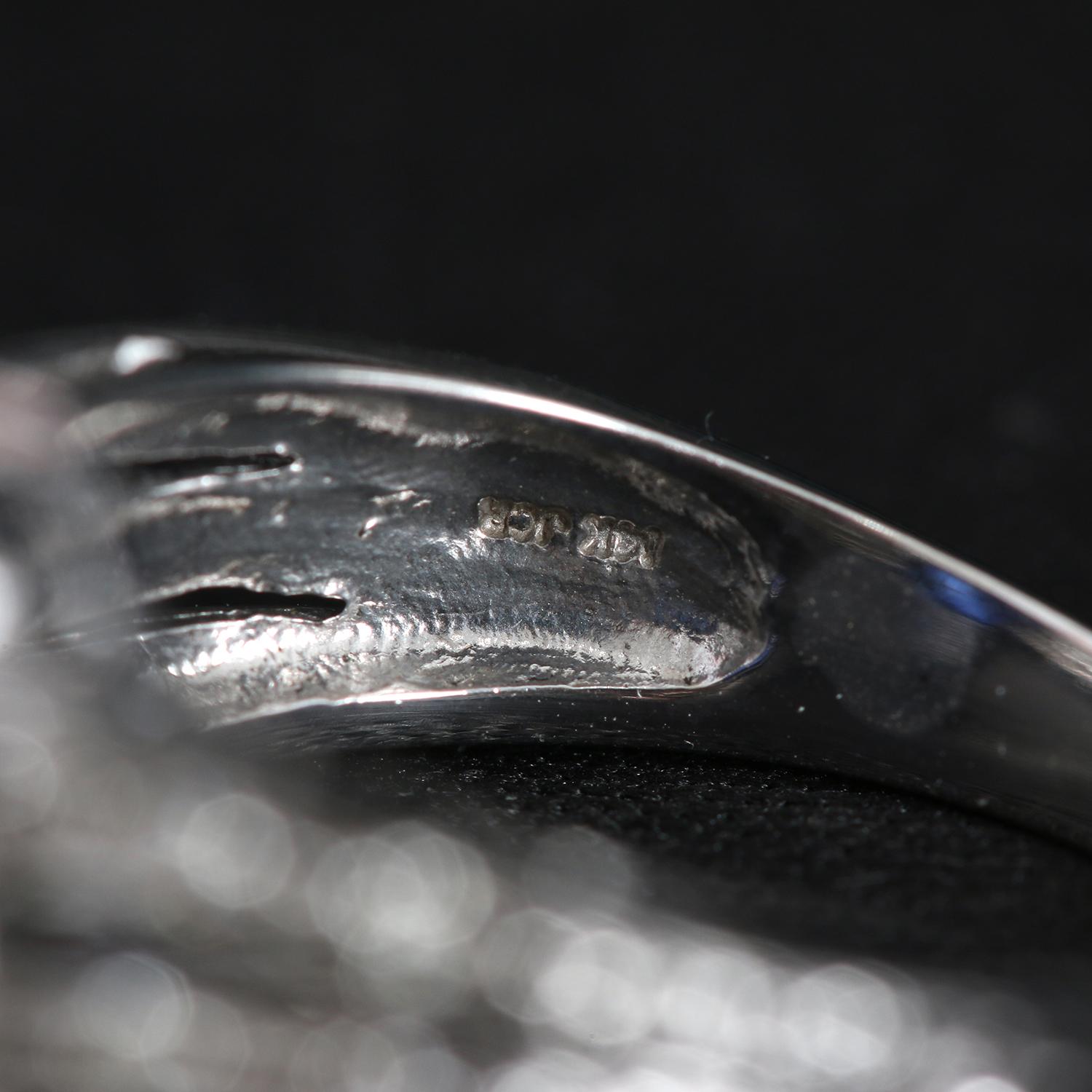 JCR 14K White Gold Sapphire and Diamonds Ring at 1stDibs