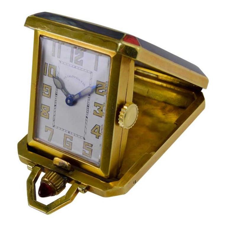 J.E. Caldwell by Mimo Deco Asian Themed Enameled Pocket Desk Clock ...