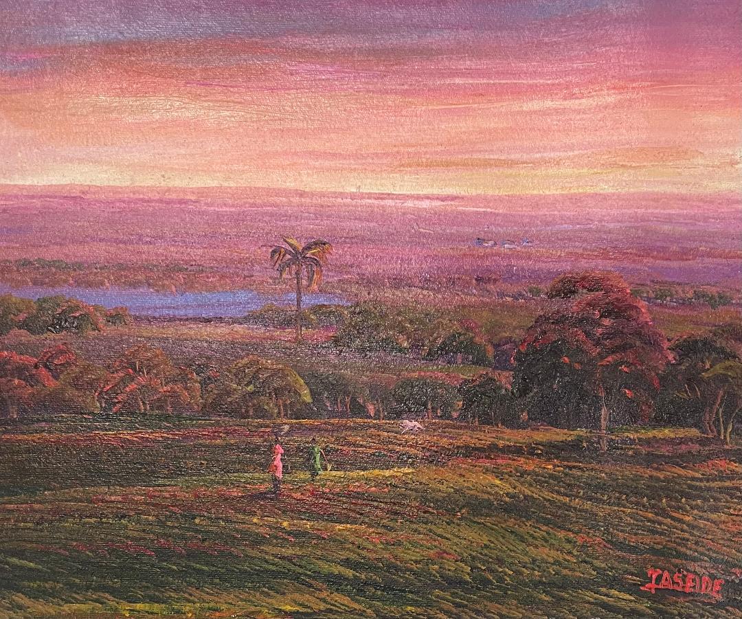 Angela Dierks - Indian Sunset, Painting, Oil on Canvas For Sale at 1stDibs
