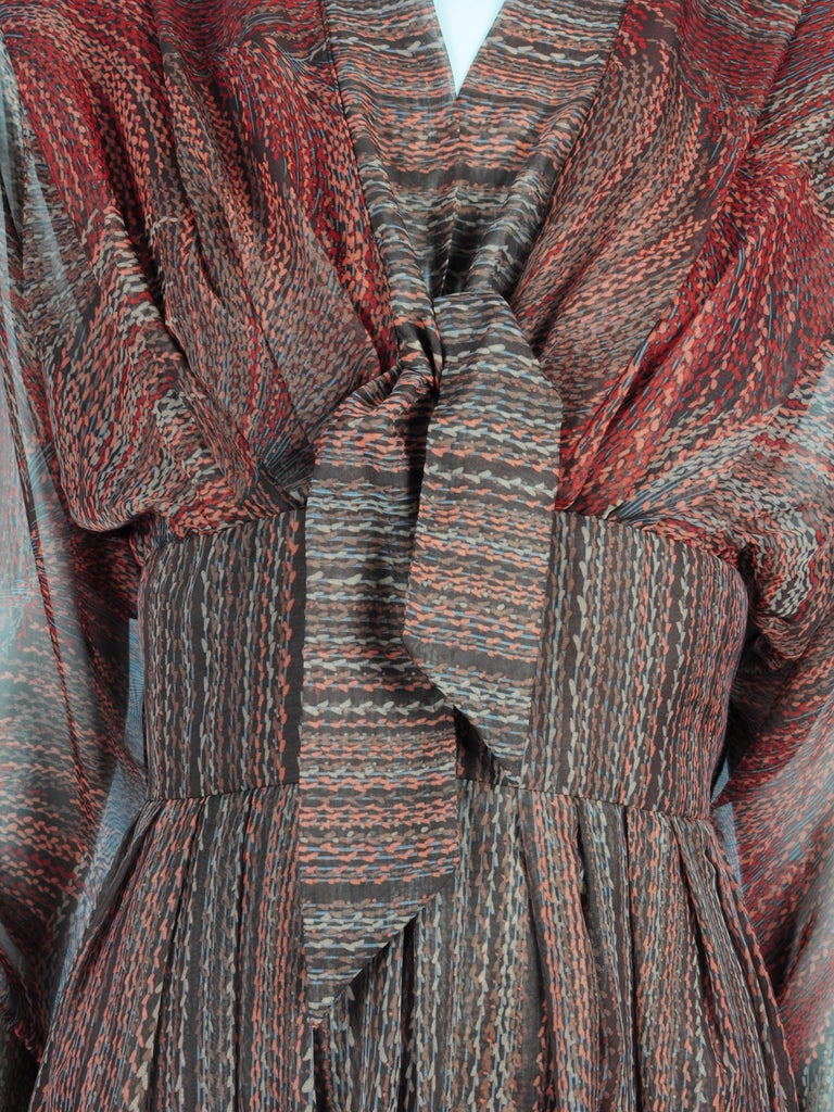 Jean Allen London Sheer Balloon Sleeves Maxi Dress 1970s For Sale at ...