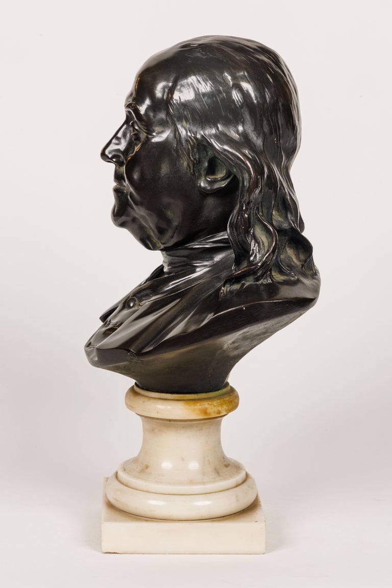 A Bronze Bust of Benjamin Franklin after Houdon For Sale at 1stDibs