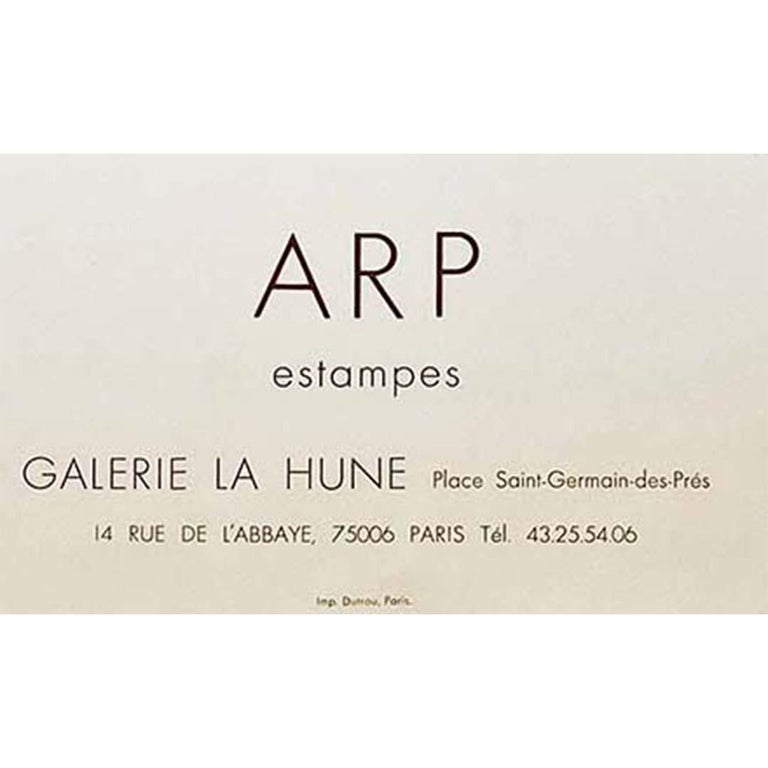 Jean Arp - Circa 1960 Original poster for the Exhibition of Hans Arp ...