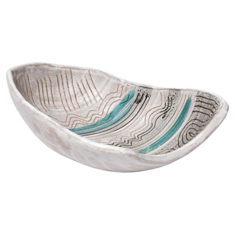 Jean Austruy Grey and Colored Decorative Ceramic Cup Dish or Plate 1950 ...