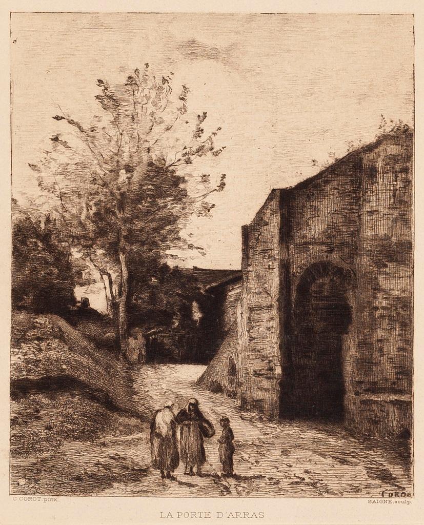 Jean-Baptiste-Camille Corot - Landscape - Original Etching by Camille ...