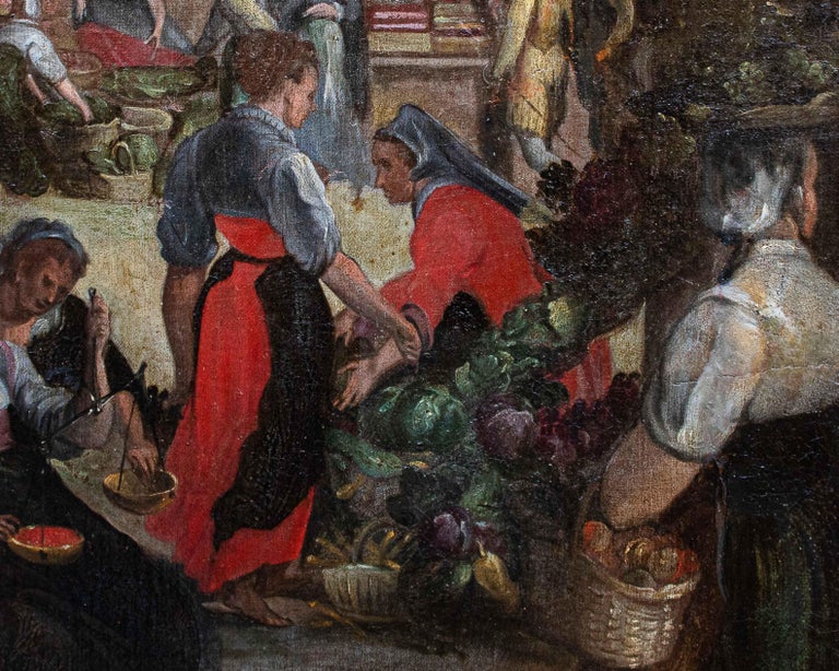 Jean Baptiste De Saive ii '1597-1641' Market Scene Painting Oil on ...