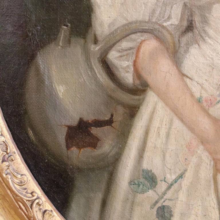 Jean-Baptiste Greuze, circle of: Painting "The Broken Pitcher/La Cruche ...